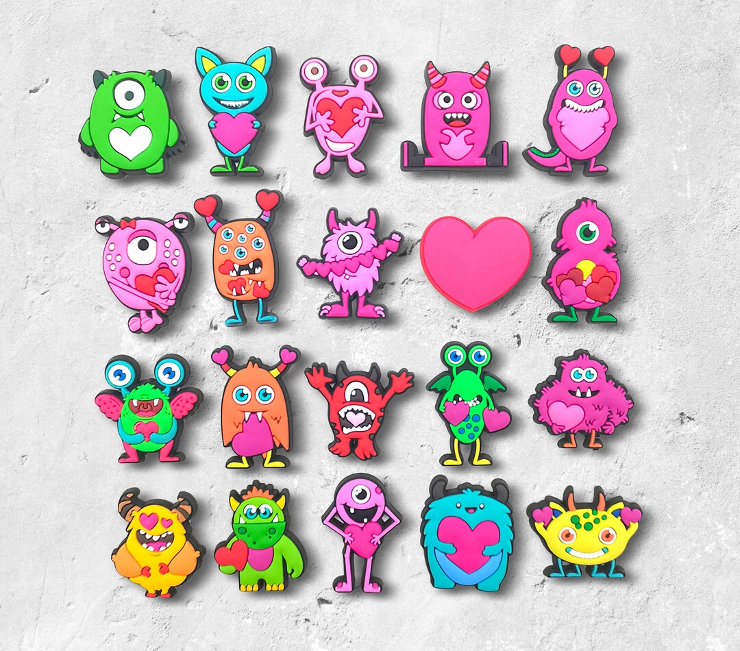 Pink Design Valentine's Day Monster Croc Shoe Charms - Etsy