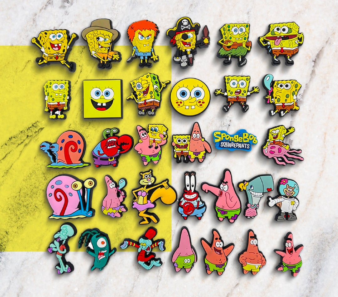 Funny Meme Spongebob Beechburg Croc Shoe Charm Cartoon Sponge Squid ...
