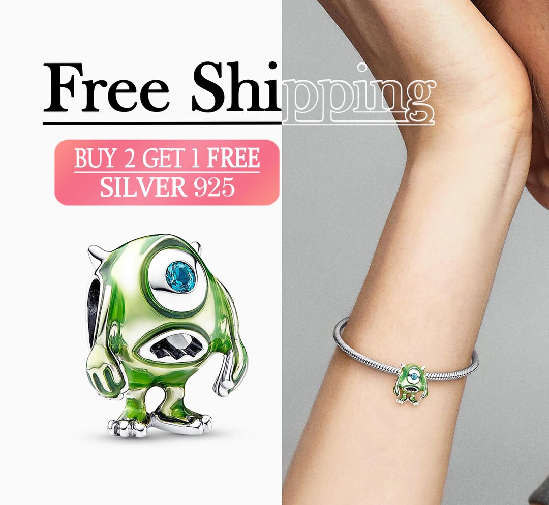 Pixar Mike Wazowski Charm for Bracelet,green Enamel Monsters University ...