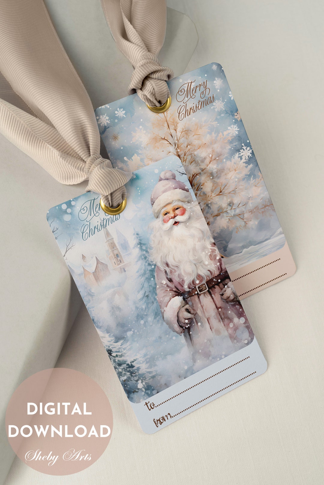 Vintage Christmas Gift Tag Christmas Vintage Printable Gift Tag Holiday ...