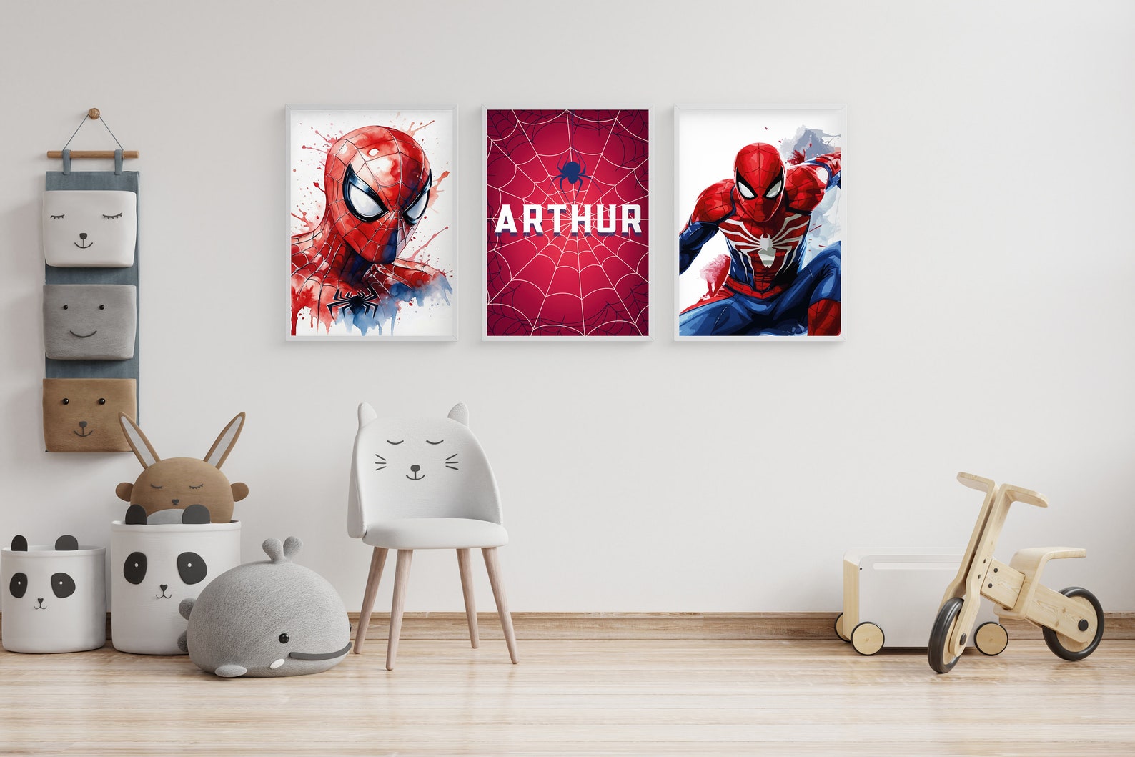 Personalized Spider-man Name Art Set Editable Spider-man Nursery Prints ...
