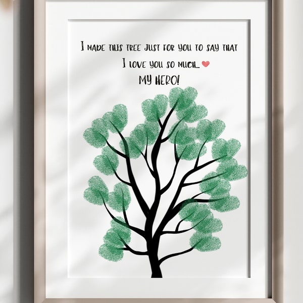 Fingerprint Tree for Grandpa - Etsy