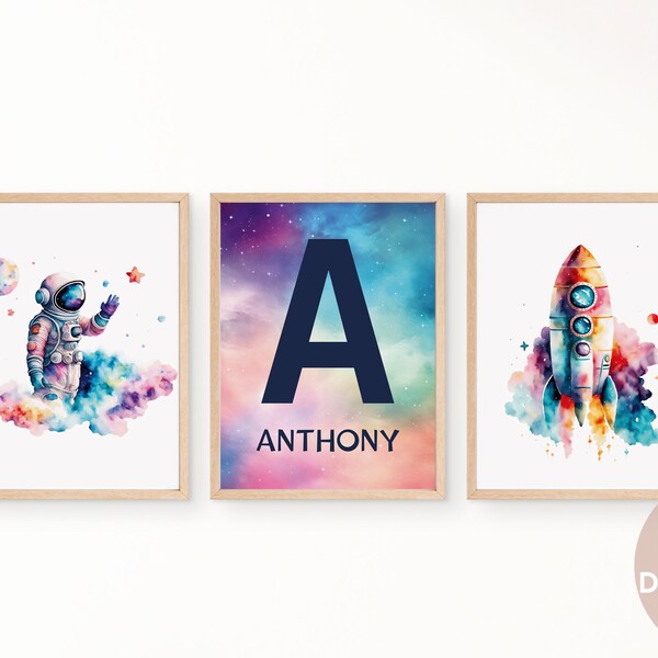 Space Themed Name Art - Etsy