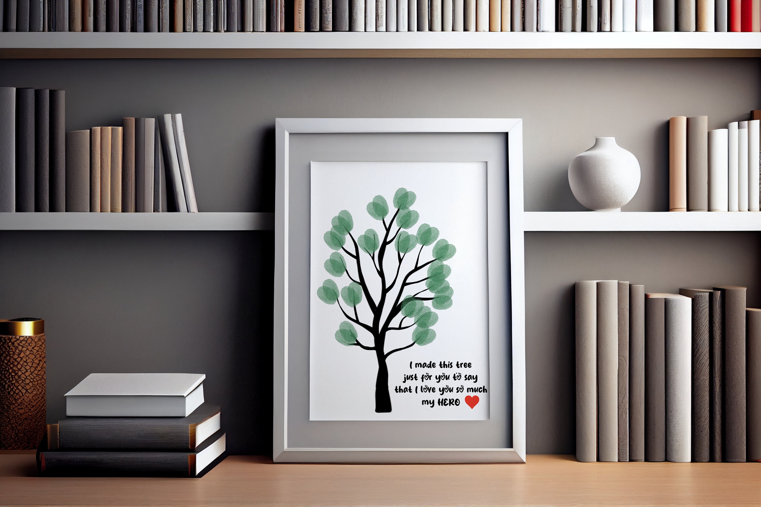 Fingerprint Father's Day Tree Craft for Kids and Grandkids, Tree ...