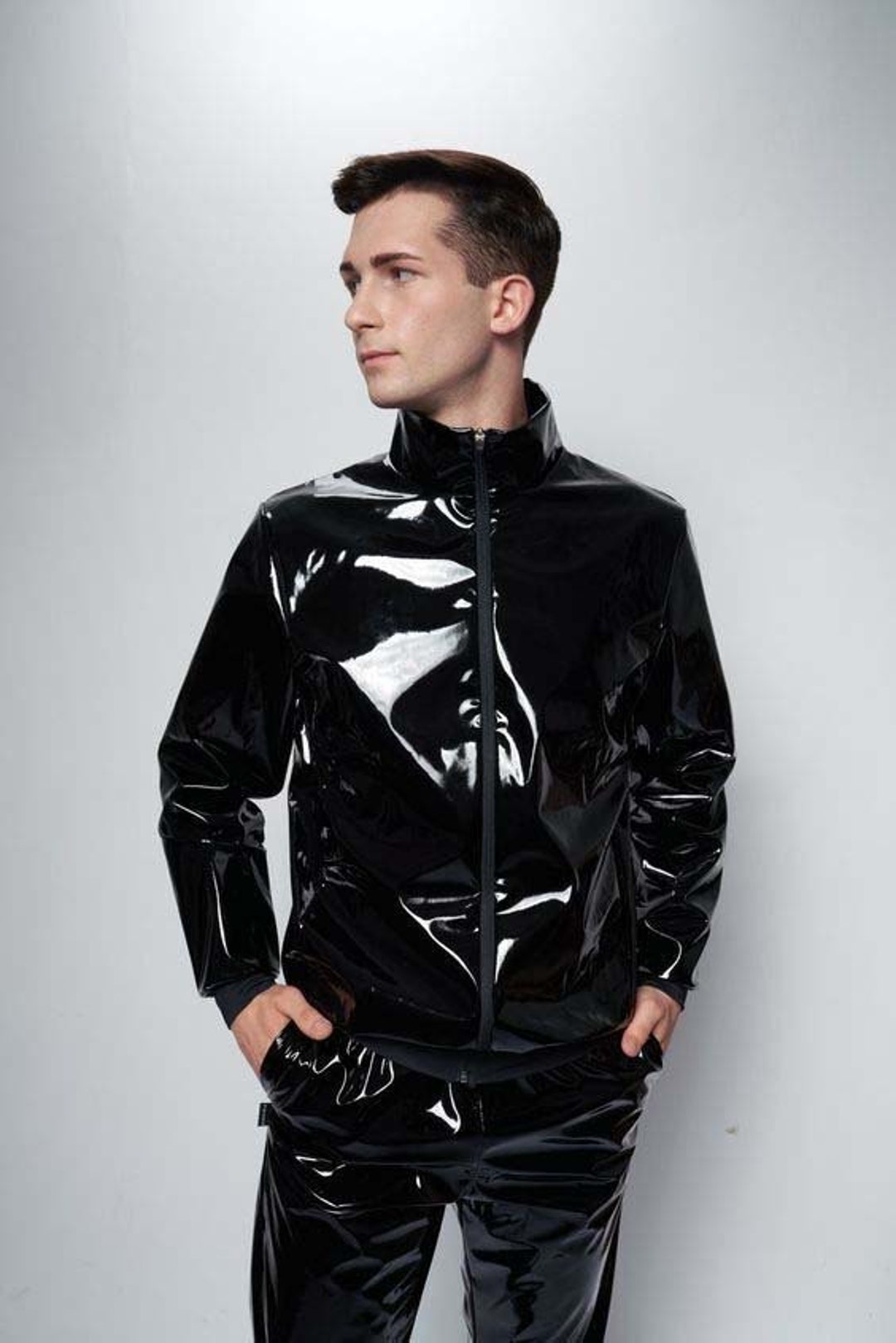 New Premium Stylish Men's PVC Vinyl Blazer Jacket Trench - Etsy UK
