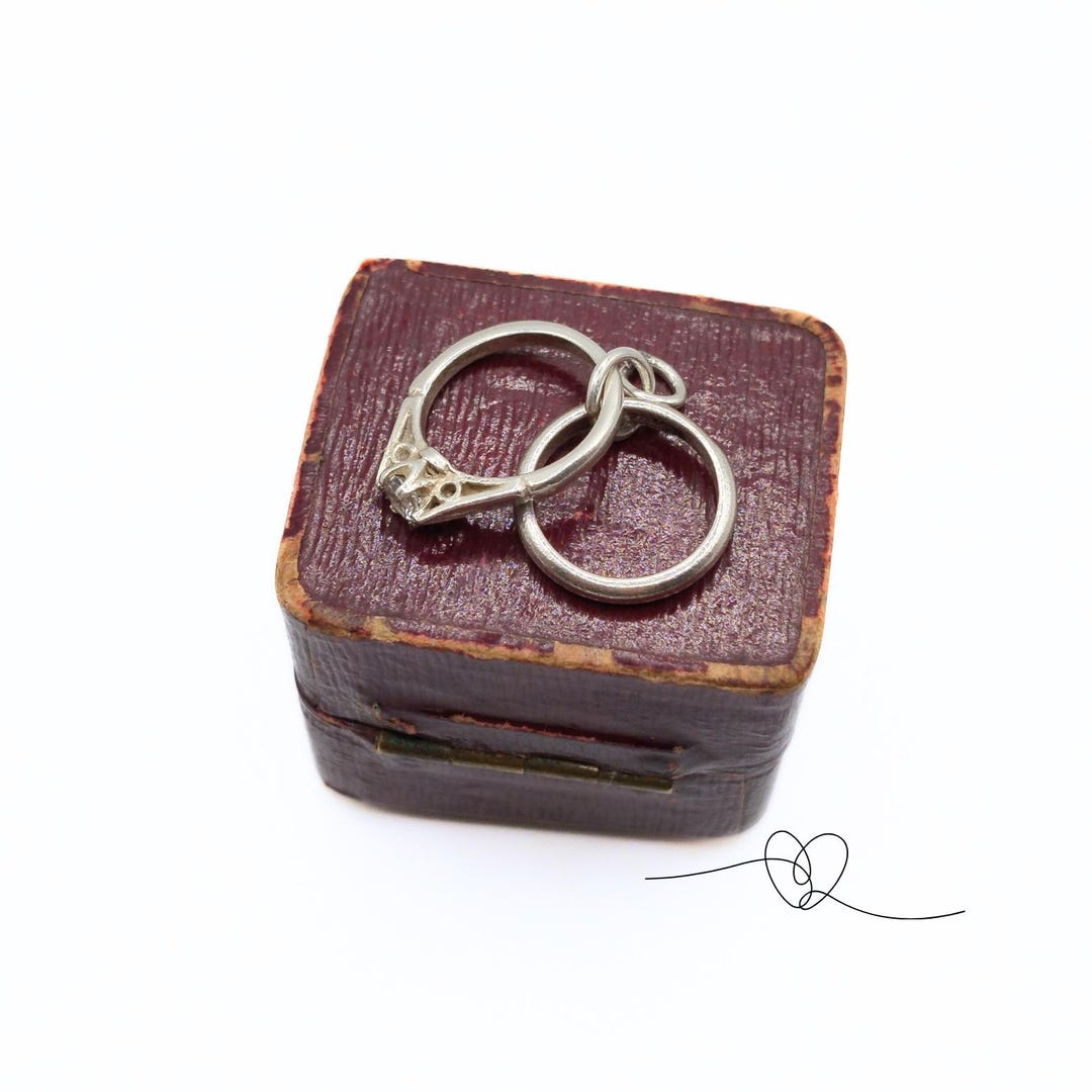 Vintage Silver Engagement Ring & Wedding Ring Charm Silver Ring Charm ...