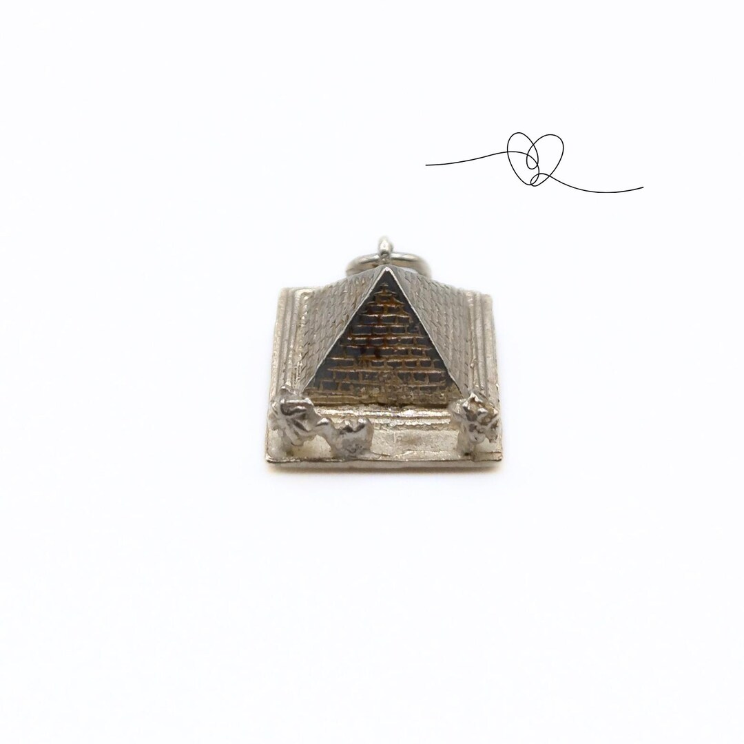 Silver Egyptian Pyramid Charm Opening Pyramid Charm Silver Mummy Charm ...