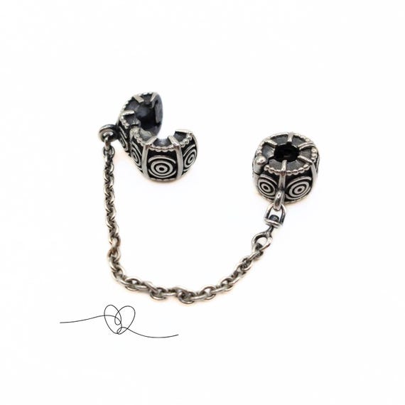 Silver Pandora Safety Chain Swirl Design Clips 925 AL… - Gem