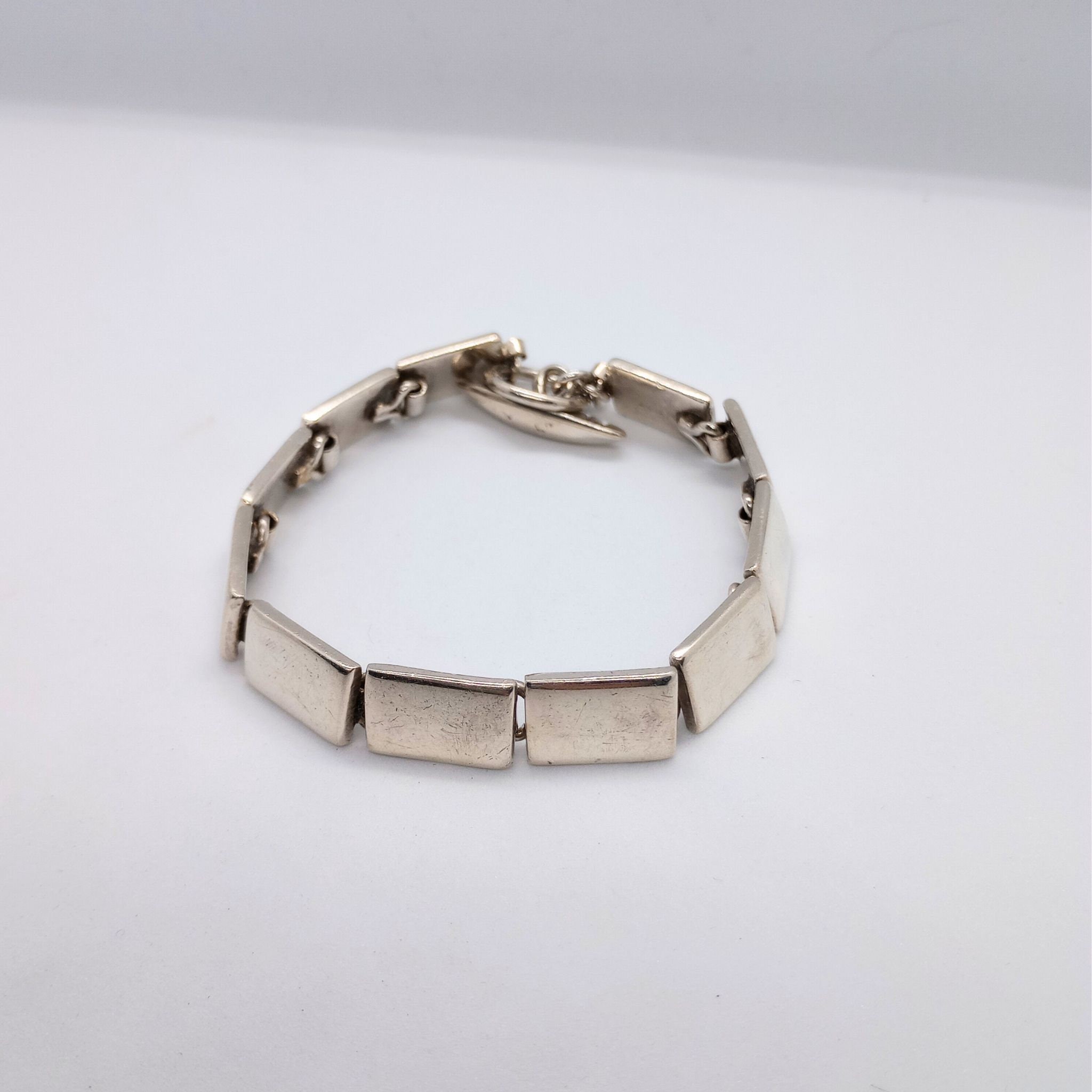 Vintage Sterling Silver Link Bracelet 925 Silver Bracelet Vintage 925 ...