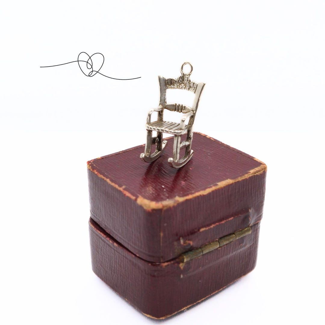 Vintage Silver Rocking Chair Charm Moving Silver Chair Charm or Pendant ...