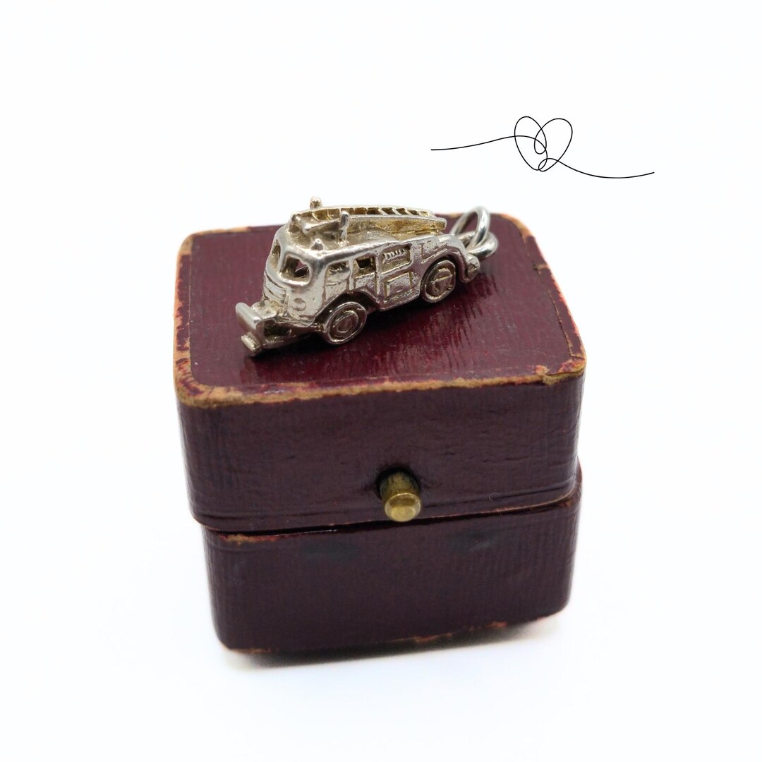 Vintage Silver Fire Engine Charm Fire Truck Charm or Pendant 999 ...