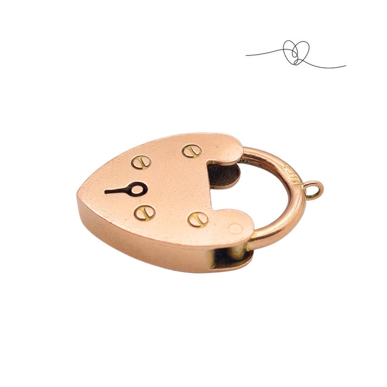 Antique ROSE Gold Heart Padlock, Birmingham 1898 Hallmark A&B, Classic ...