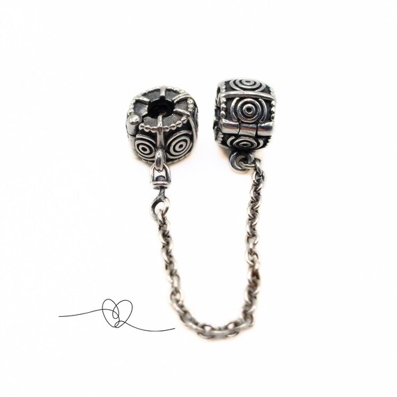 Silver Pandora Safety Chain Swirl Design Clips 925 AL… - Gem