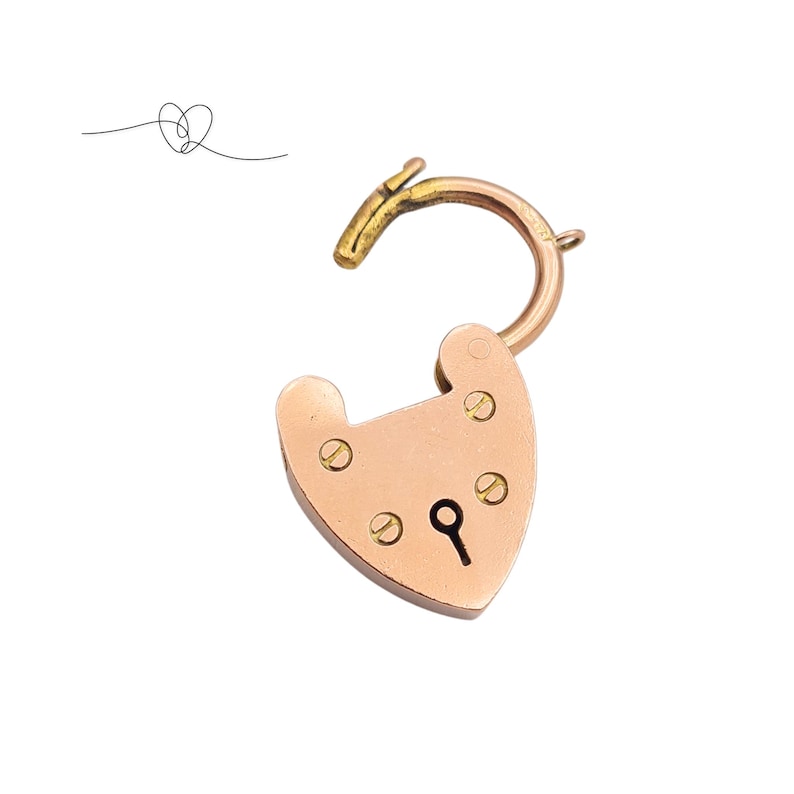 Antique ROSE Gold Heart Padlock, Birmingham 1898 Hallmark A&B, Classic ...