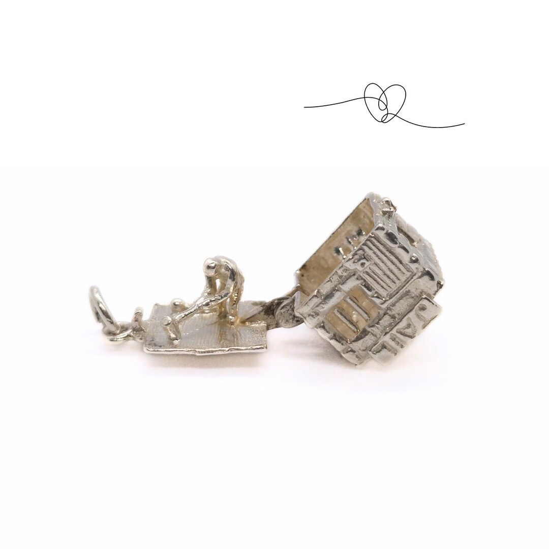 Vintage Silver Jail Cell Charm Silver Old Prison Charm or Pendant ...