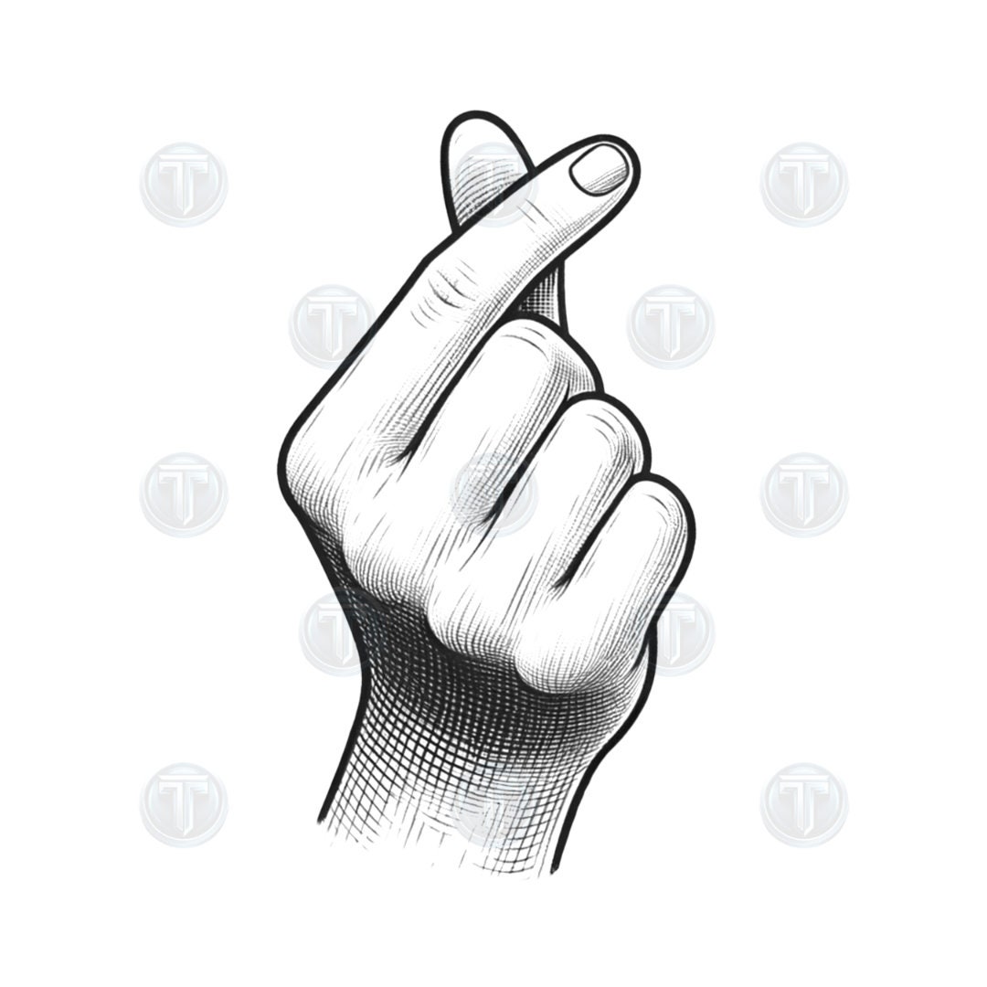 Korean Finger Heart, Korean Love Sign, Mini Heart Digital Print - Etsy