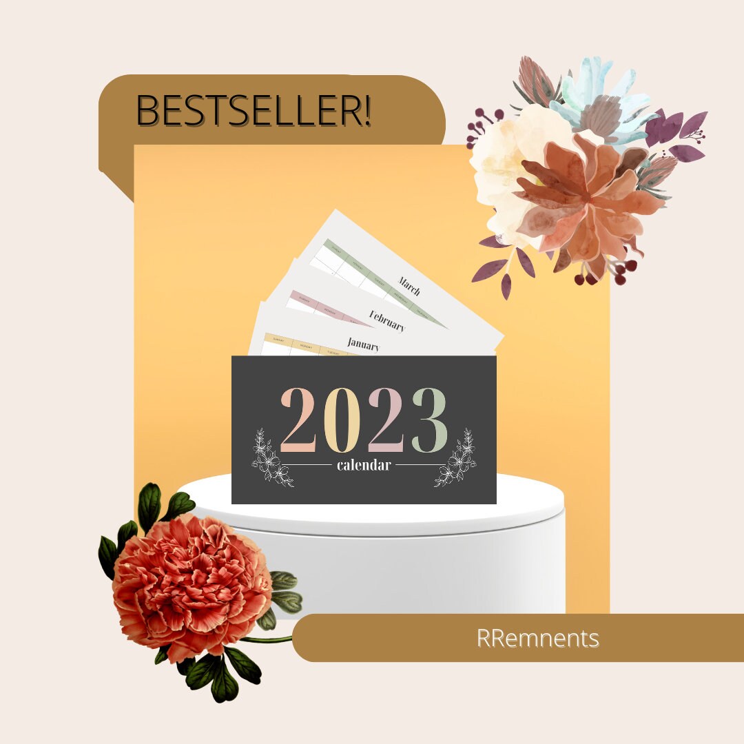 Colorful Modern Simple 2023 Calendar - Etsy