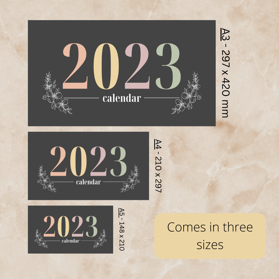 Colorful Modern Simple 2023 Calendar - Etsy