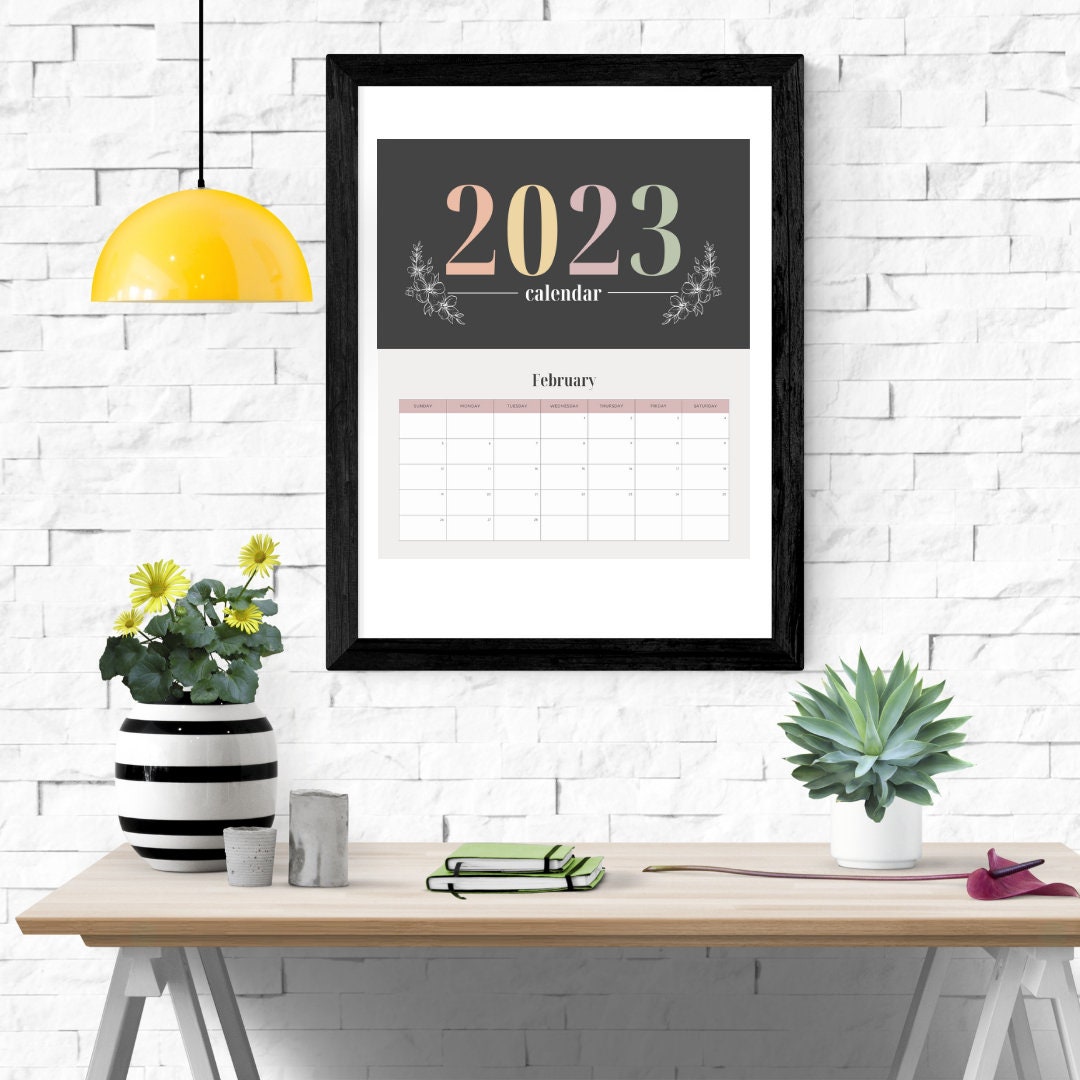 Colorful Modern Simple 2023 Calendar - Etsy