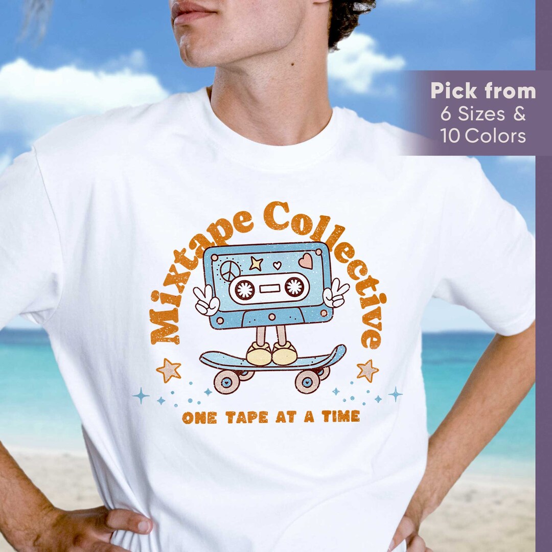 Mixtape Cassette Tape Shirt, Funny Mascot Graphic Tee, Cute Skater Gift ...