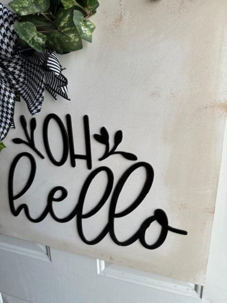 20" Square OH Hello! Door Sign - Etsy