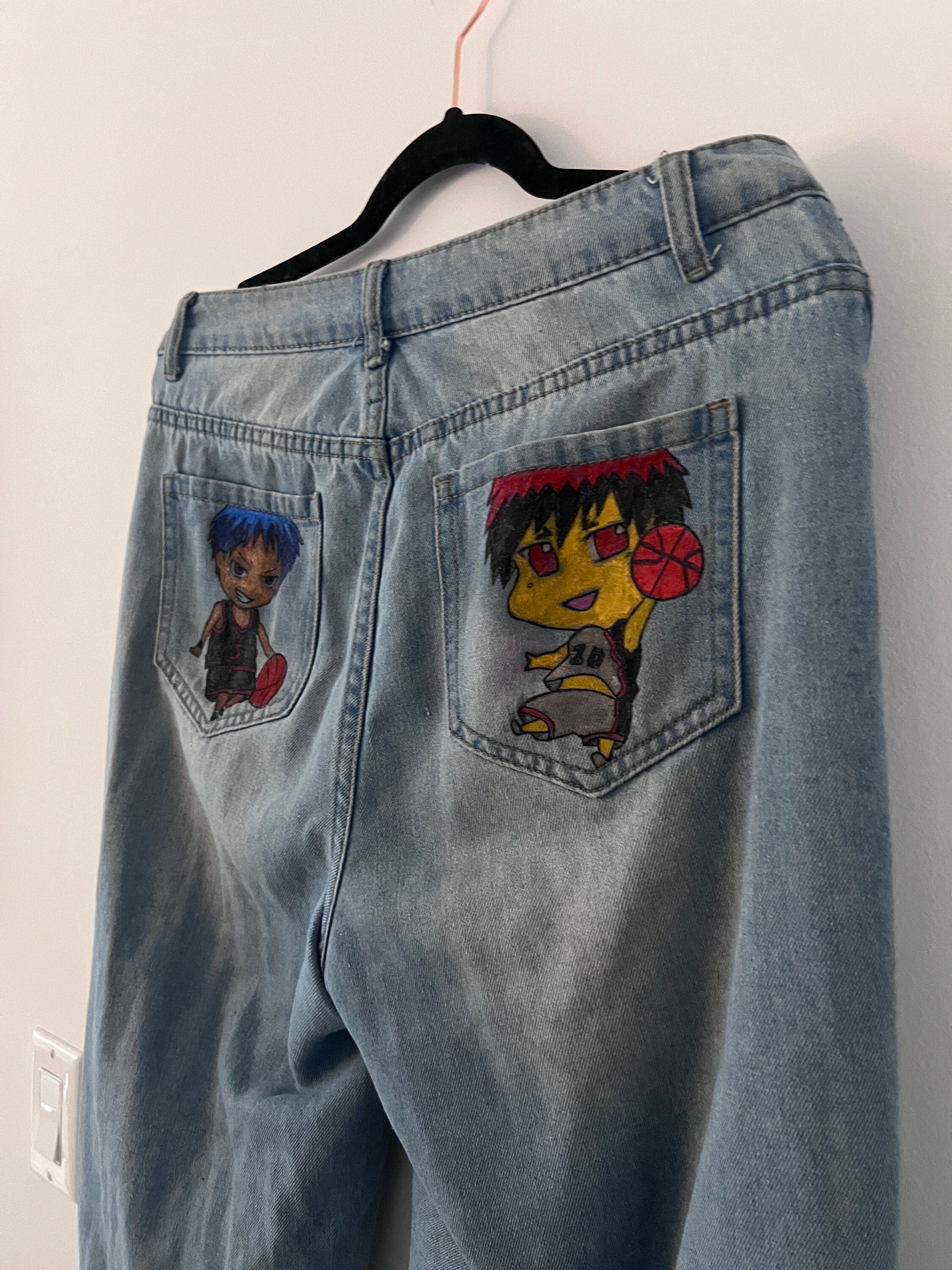 Custom Anime Chibi Jeans (kagami & Aomine Reference) - Etsy