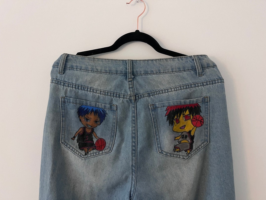 Custom Anime Chibi Jeans (kagami & Aomine Reference) - Etsy