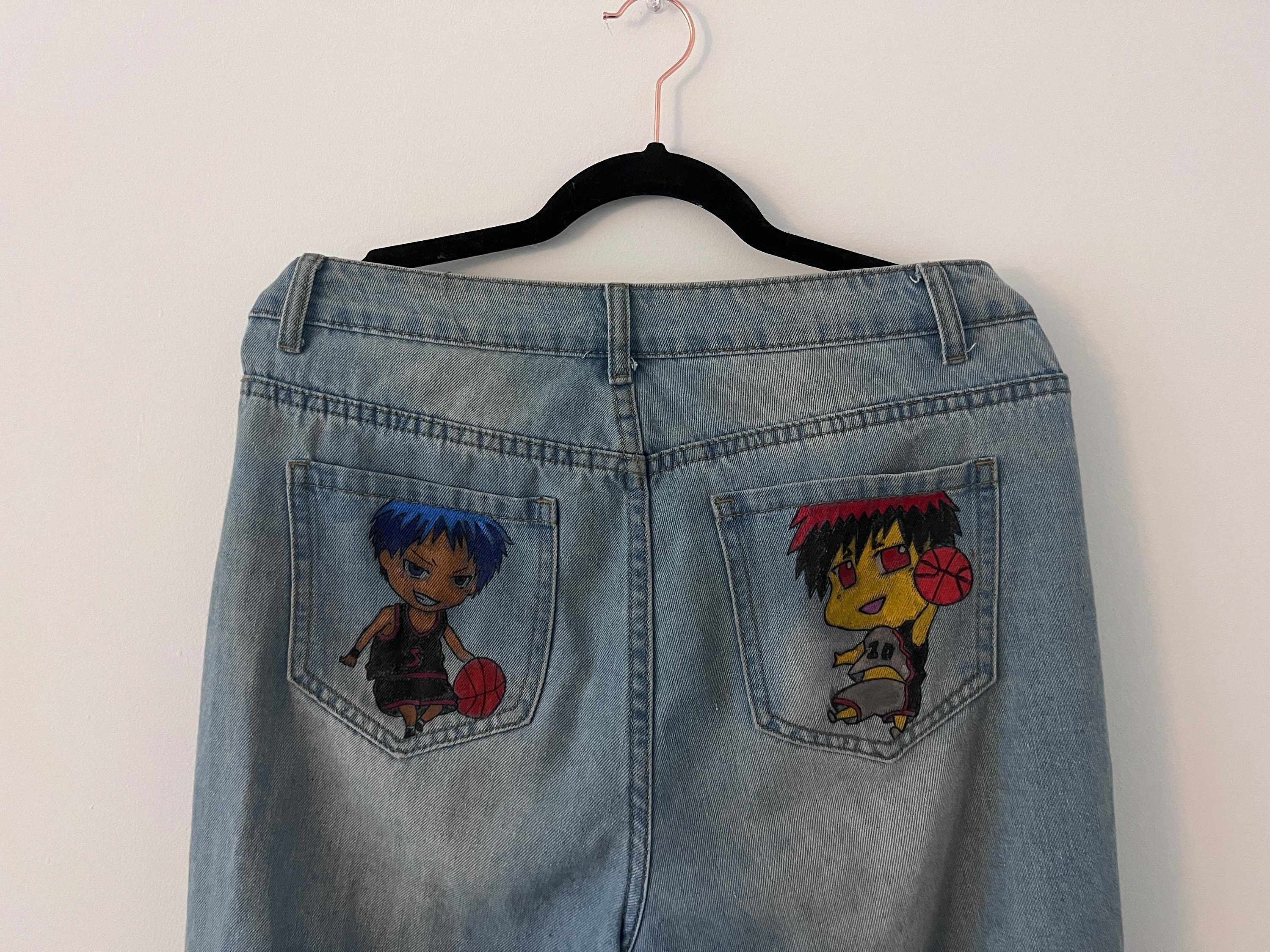 Custom Anime Chibi Jeans (kagami & Aomine Reference) - Etsy
