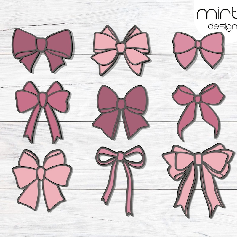 3d Bow Card Template - Etsy