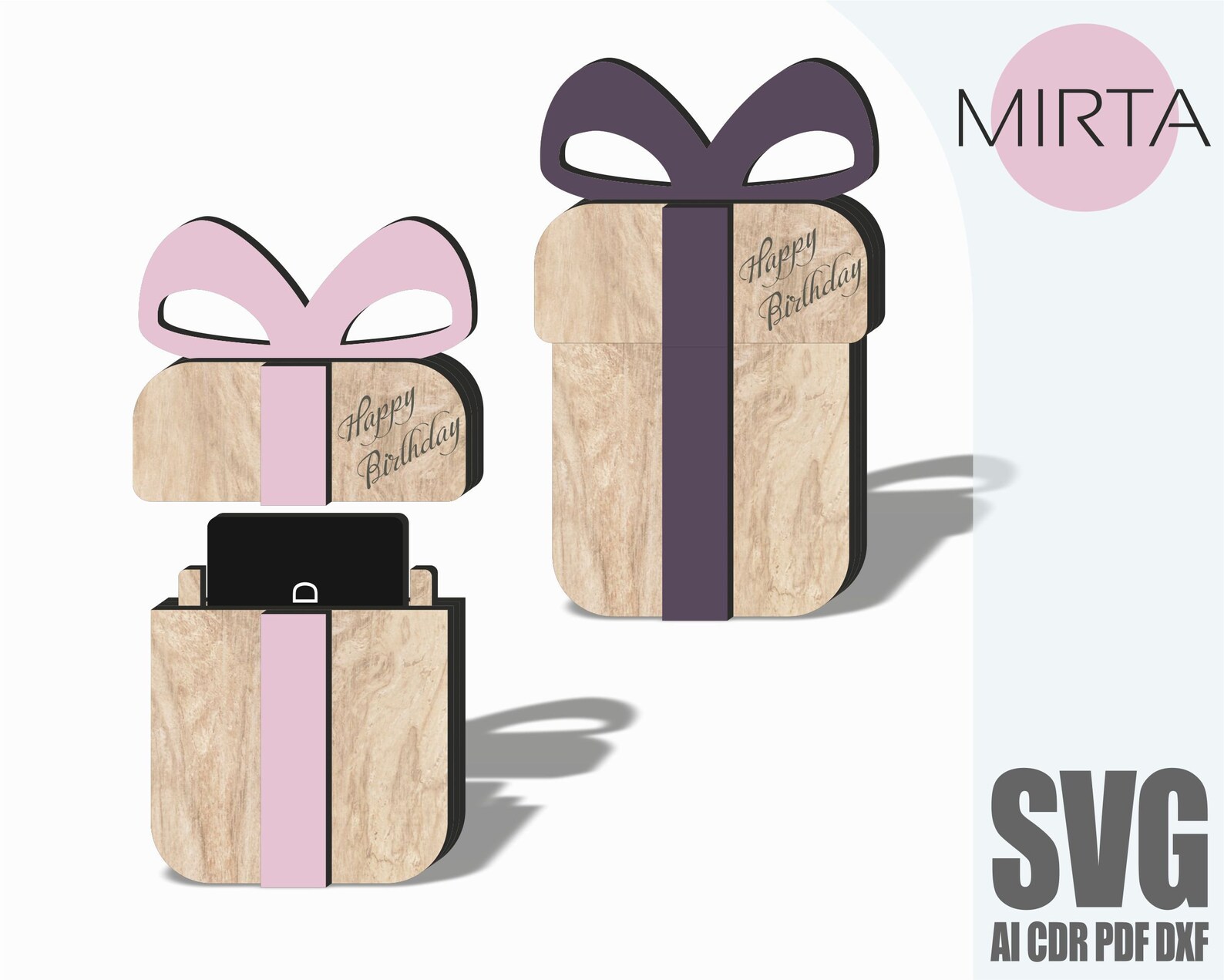 Gift Card Bundle Svg Laser Cut Laser Cut File Gift Card Box - Etsy