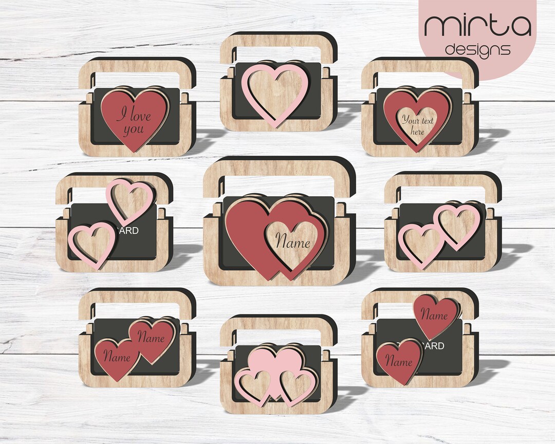 Gift Card Holder Bundle Svg Valentines Day, Laser Cut Svg File, Gift ...