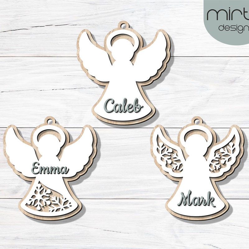 Angel With Name Svg Laser - Etsy
