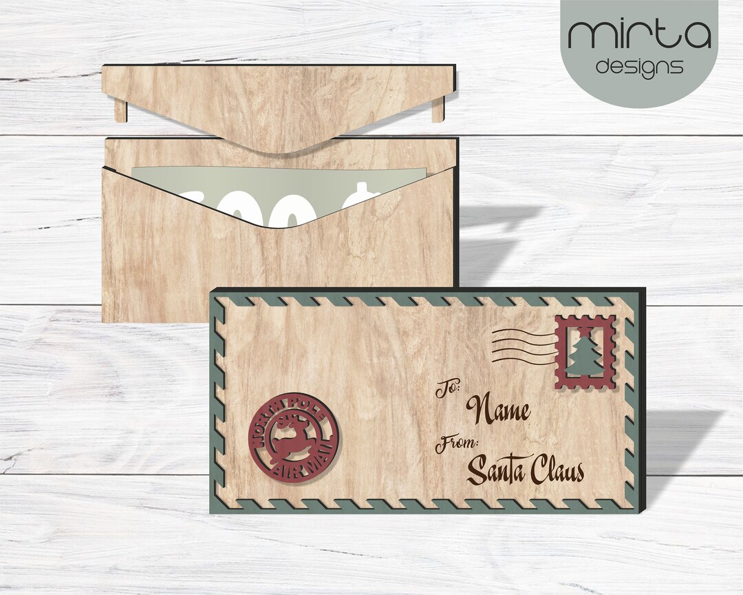Christmas Gift Money Holder Envelope Svg Laser Cut File, Gift Cash ...