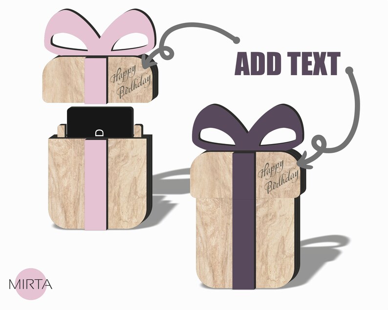 Gift Card Holder Template Svg, Laser Cut File, Gift Card Box Svg, Happy ...