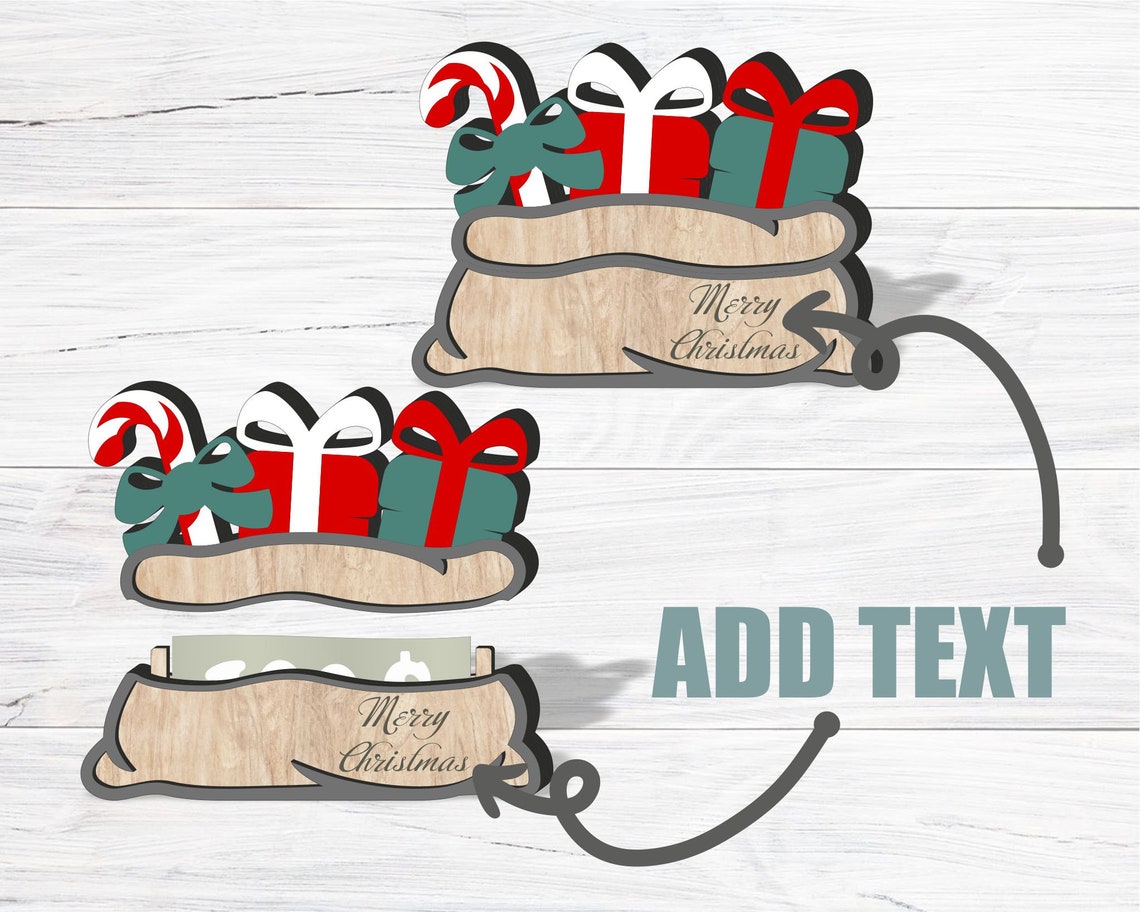 Christmas Money Holder Svg, Laser Cut File, Gift Cash Box Svg ...