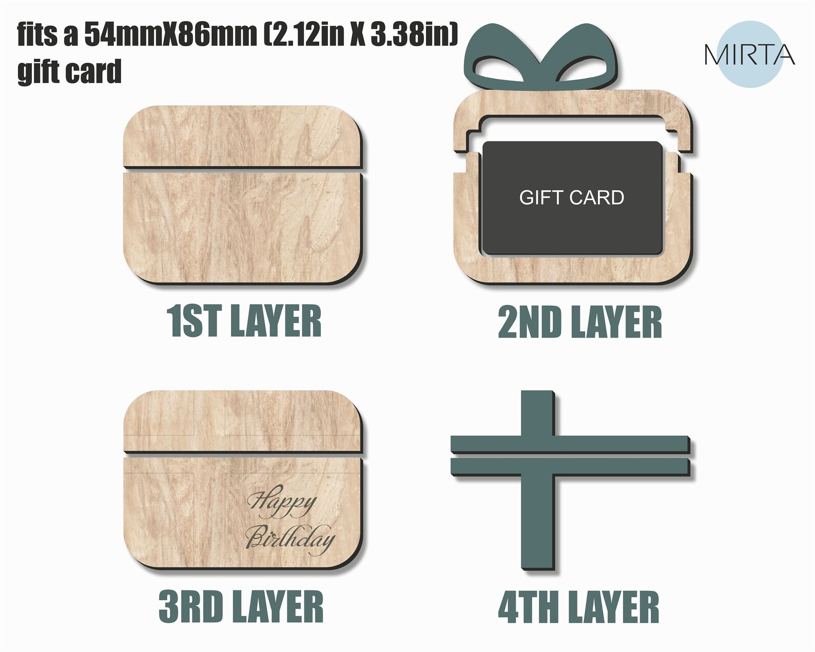 Gift Card Holder Svg Laser Cut File Gift Card Box Svg - Etsy UK