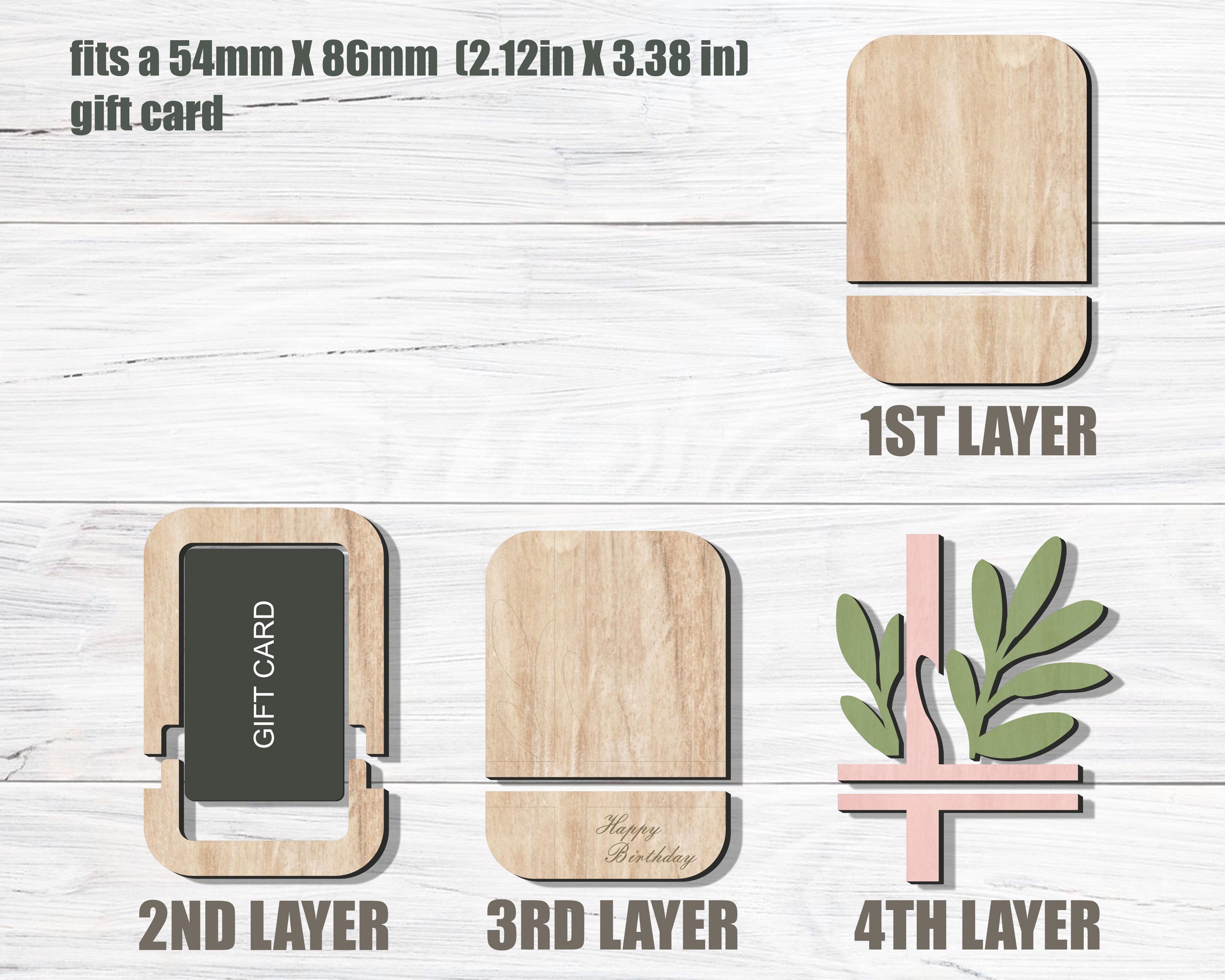 Gift Card Holder Bundle, Laser Cut File, Mother’s Day Gift, Birthday ...