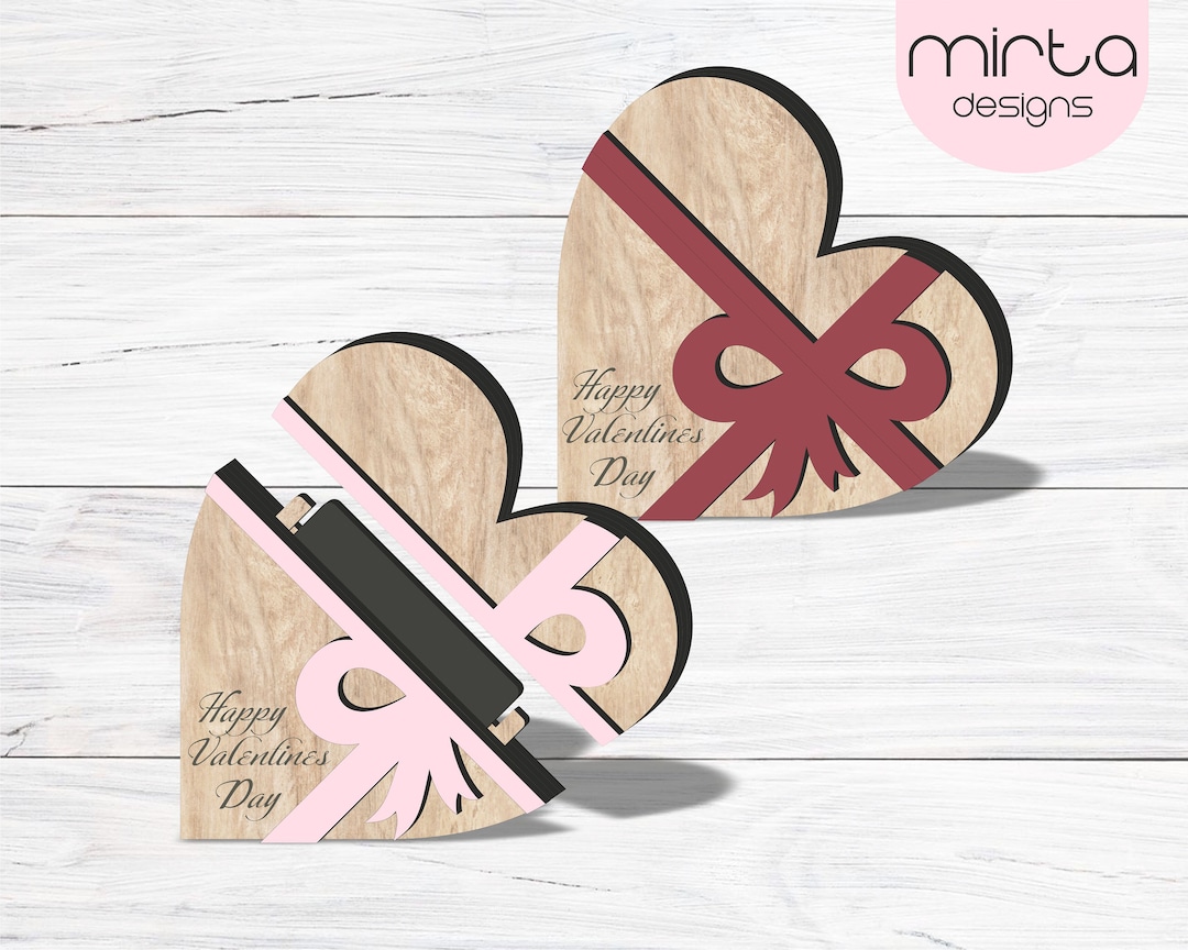 Valentines Day Gift Card Holder Svg, Laser Cut File, Happy Valentines ...