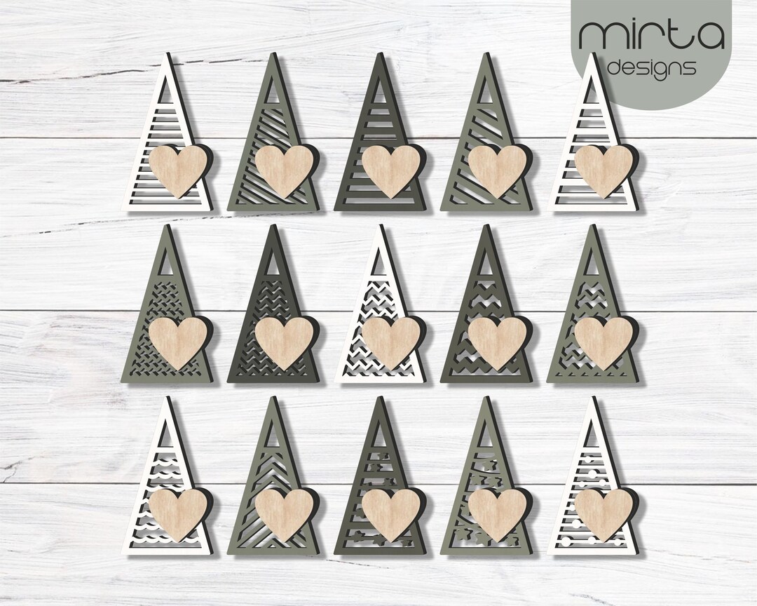 Christmas Tree Gift Tags Tree Bundle, Laser Cut File, Gift Tags Svg ...