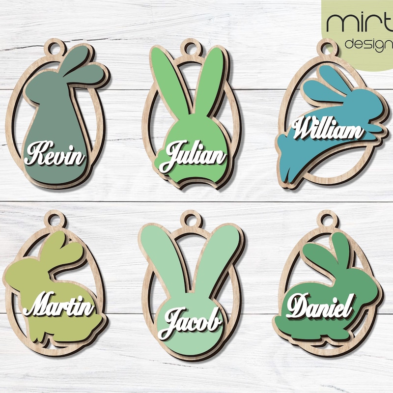 Bunny Tag Svg - Etsy