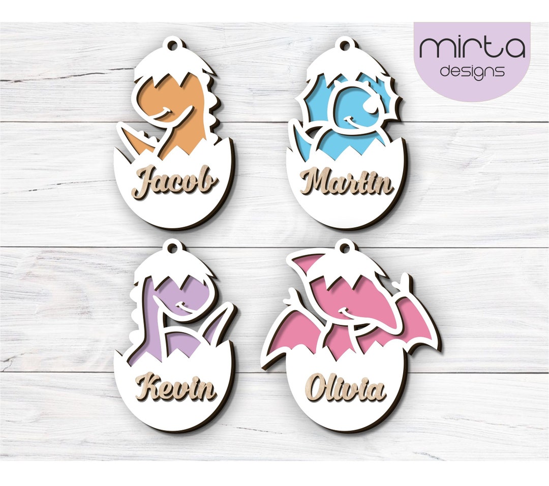 Dinosaur Gift Tags Svg, Laser Cut File, Easter Dinosaur Svg, Gift Tags ...
