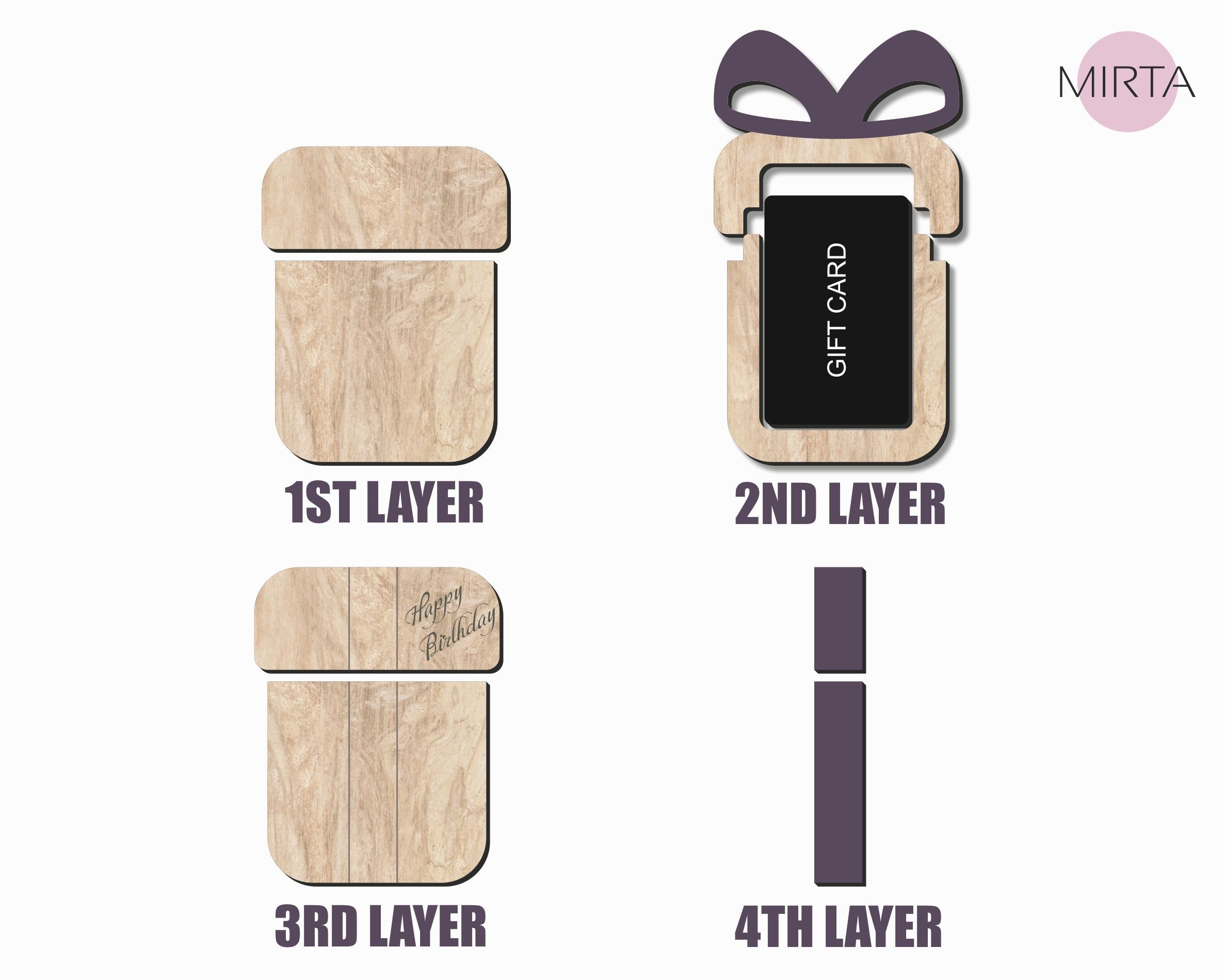 Gift Card Holder Template Svg Laser Cut File Gift Card Box - Etsy Australia