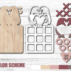 Tic Tac Toe Valentines Day Svg, Laser Cut File, Gnome Tic Tac Toe Board ...