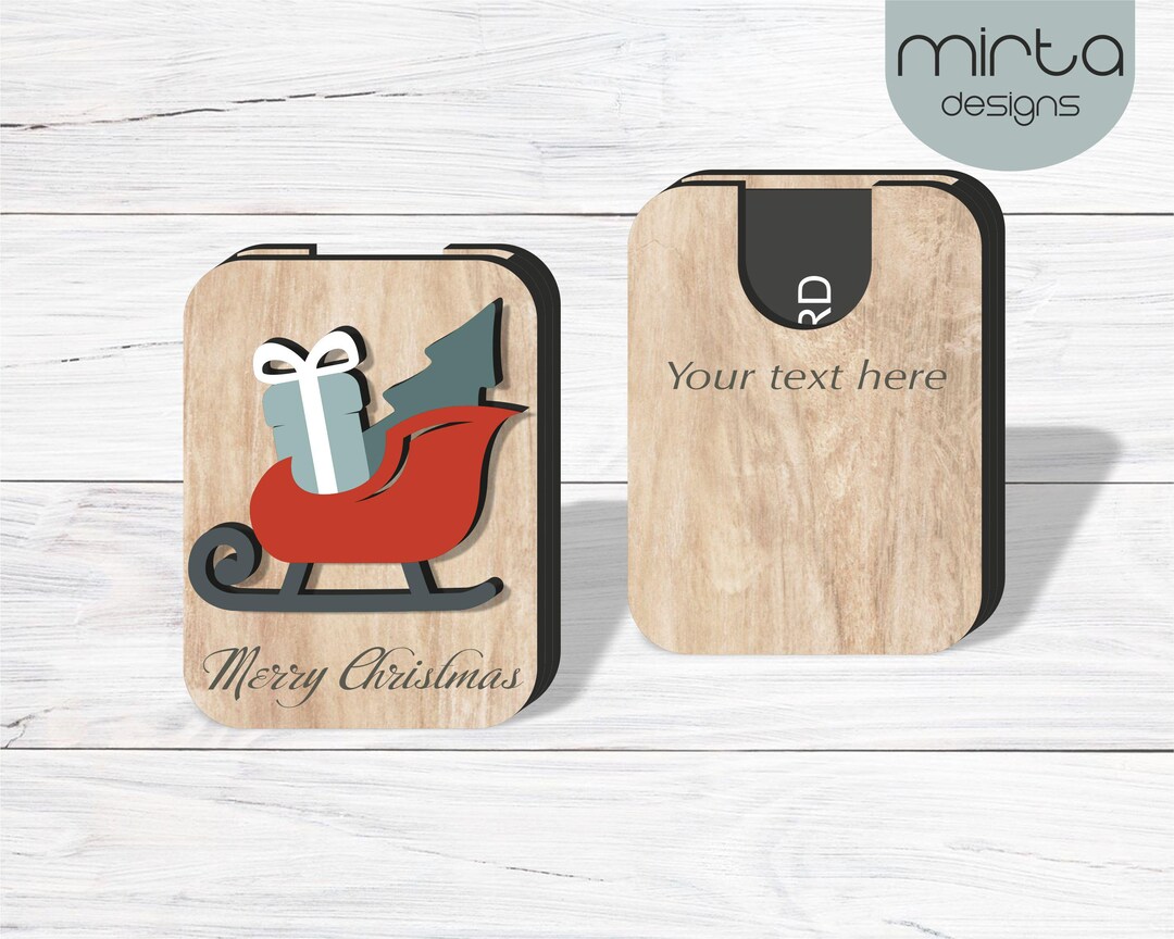 Christmas Gift Card Box Svg, Laser Cut File, Gift Card Holder Svg ...