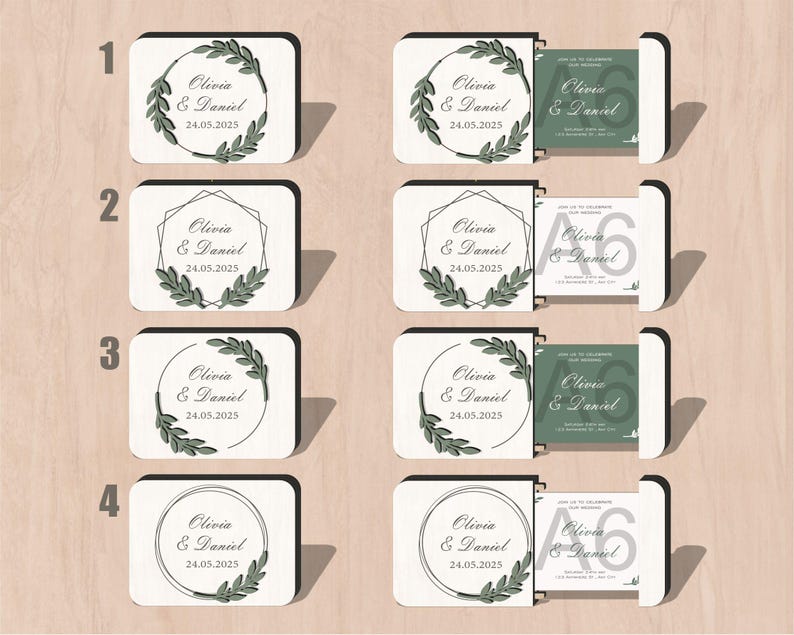 Invitation Holder Bundle Svg Laser Cut, A6 Wedding Card Pocket Template ...