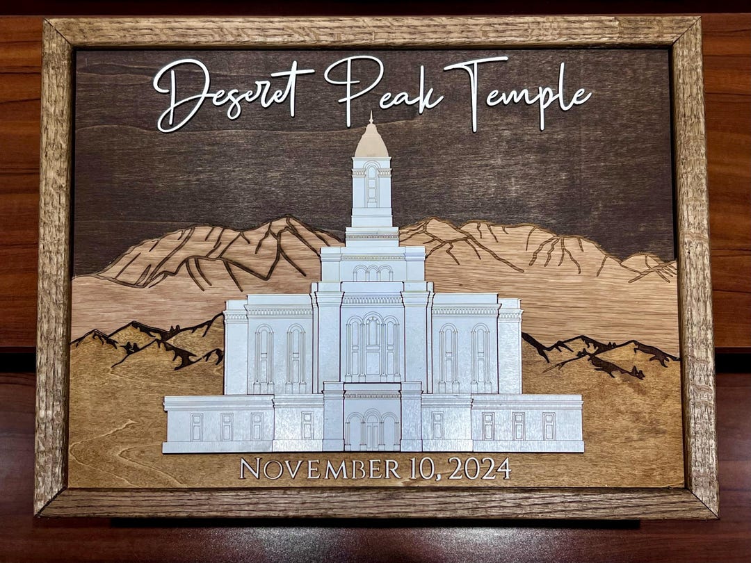 Deseret Peak Temple Commemorative Wall Art - Etsy