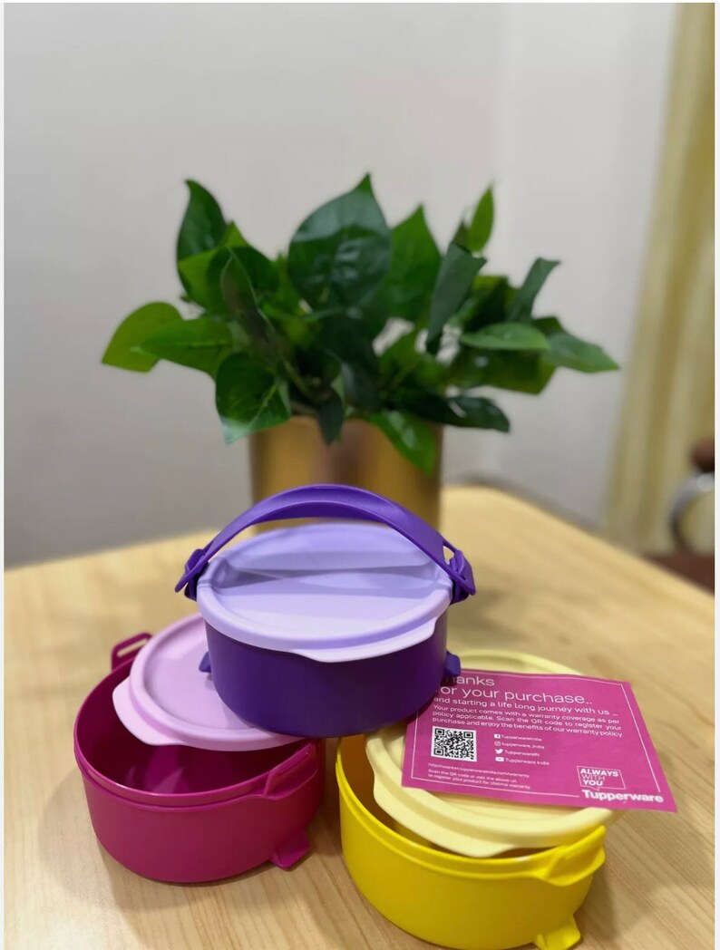 Tupperware Tiffin Set 3 Container 550ml Each Colourful Airtight - Etsy