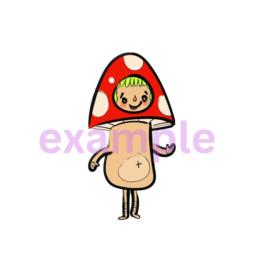 Mushroom Kids Clipart, Hipster Avatar PNG Clipart Animal, Retro ...