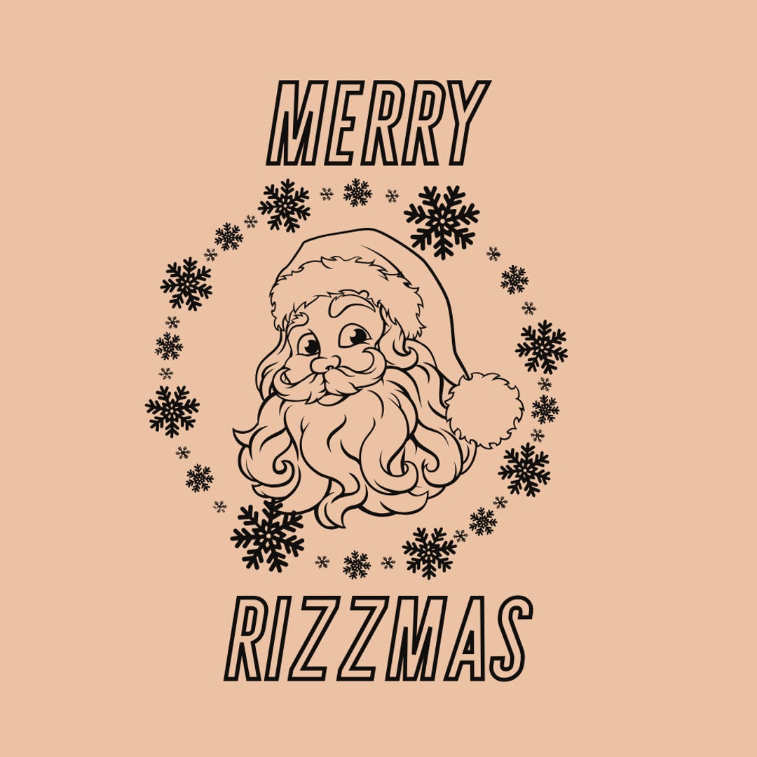 Merry Rizzmas Santa PNG, Merry Santa Christmas PNG, Cute Santa Claus ...