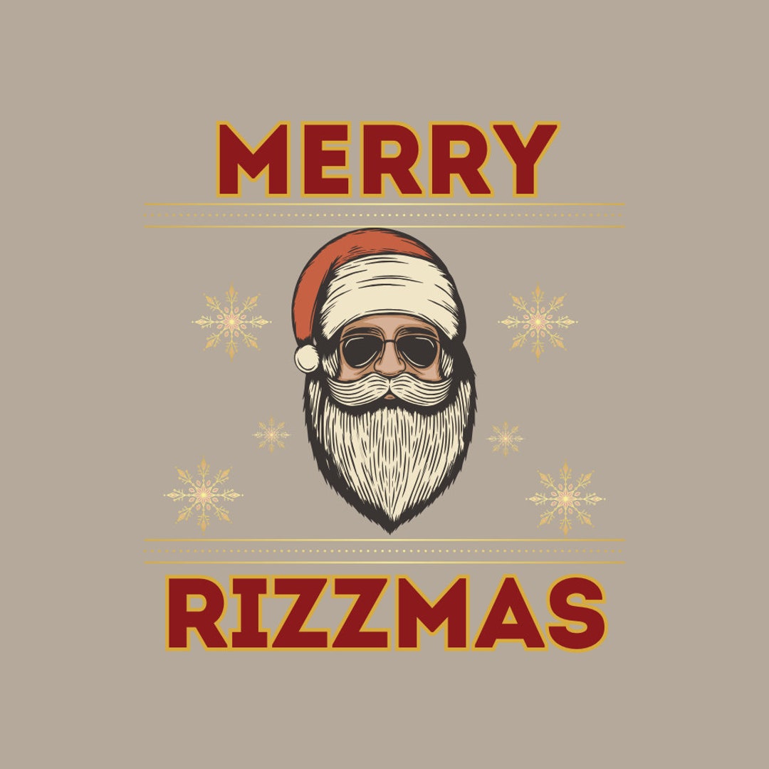 Merry Rizzmas Santa PNG, Cool Merry Santa Christmas PNG, Cute Santa ...